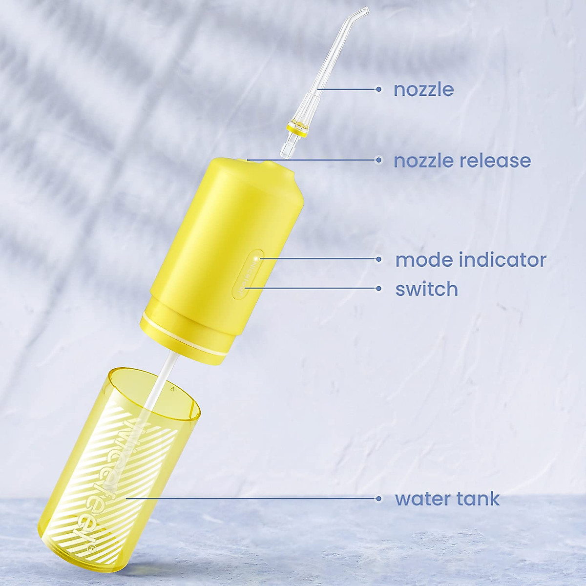 Cordless Portable Water Flosser, Nicefeel Water Pick Dental Oral Irrigator, High Capacity Battery, Easy to Use Single Button Operation for Home and Travel, IPX7 Waterproof