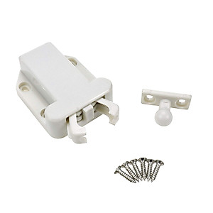 Sscon 4Pcs Catch Push To Open Cabinet Latches Touch Automatic Pop-Up Function Drawer Locks with Screws White