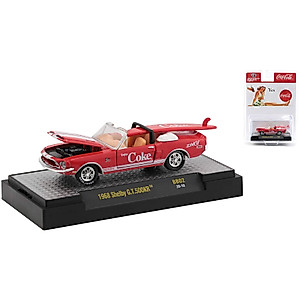 Coca-Cola Bathing Beauties Set of 3 Cars with Surfboards Release 2 Limited Edition to 6980 Pieces Worldwide 1/64 Diecast Model Cars by M2 Machines 52500-BB02