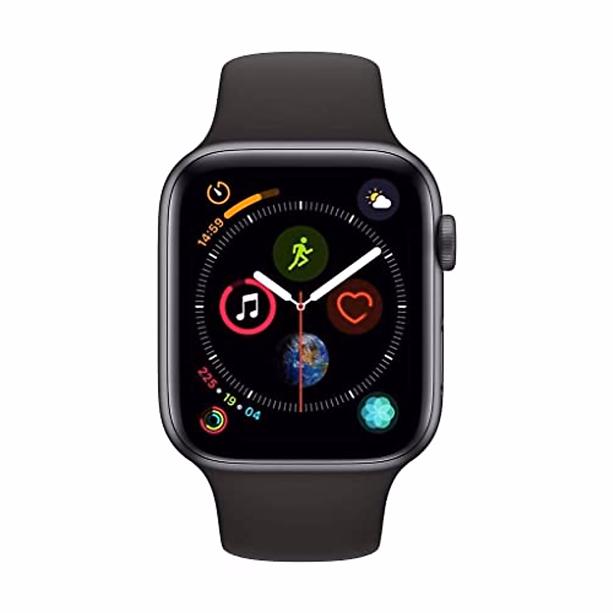 Apple Watch Series 4 (GPS, 44MM) - Space Gray Aluminum Case with Black Sport Band (Renewed)
