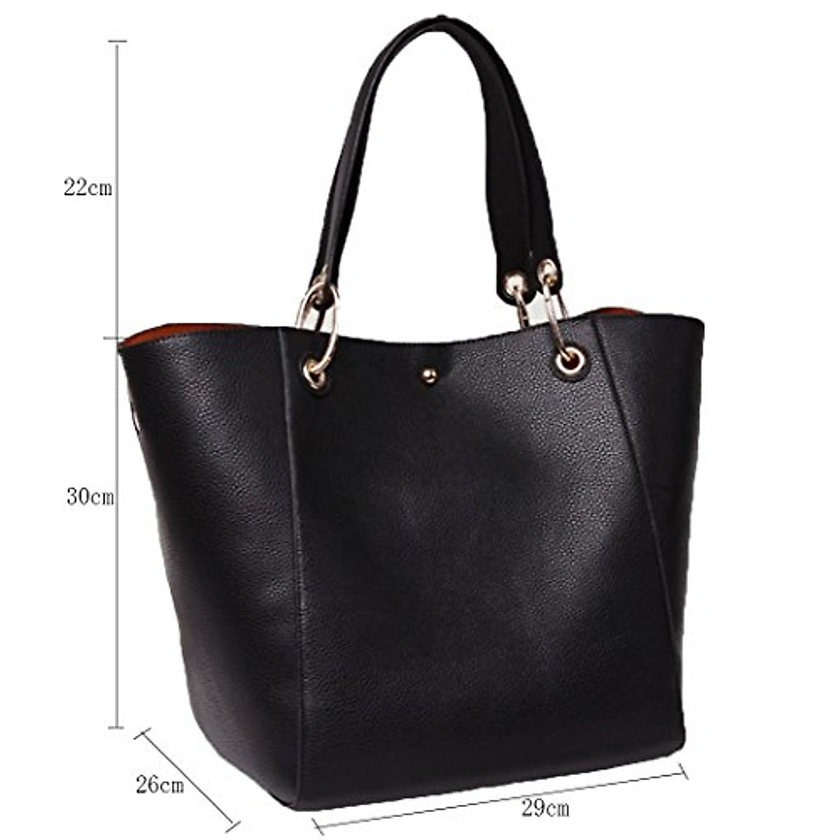 sqlp Black Bucket Work Tote Bags for Women the Tote Bag Leather Purse and handbags ladies Waterproof Shoulder commuter Bag