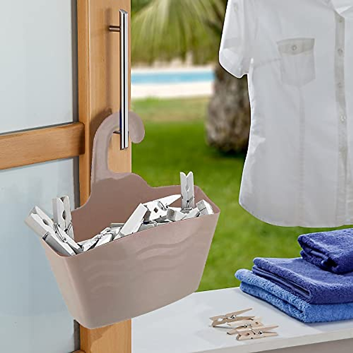 Evideco French Home Goods Grey Hanging Shower Caddy Organizer Plastic Basket