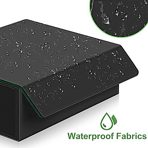 Card Deck Case for Trading Cards,Card Storage Box Holds 1800+ Single Sleeved Cards,PU Leather Magnetic Closure Commander Card Boxes Magic Card Holders Fit for Game Cards and Sport Cards (Black&Green)