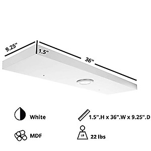 Kiera Grace Kieragrace Stockholm Aberg Led Light Modern Floating Shelf, 36 in, White