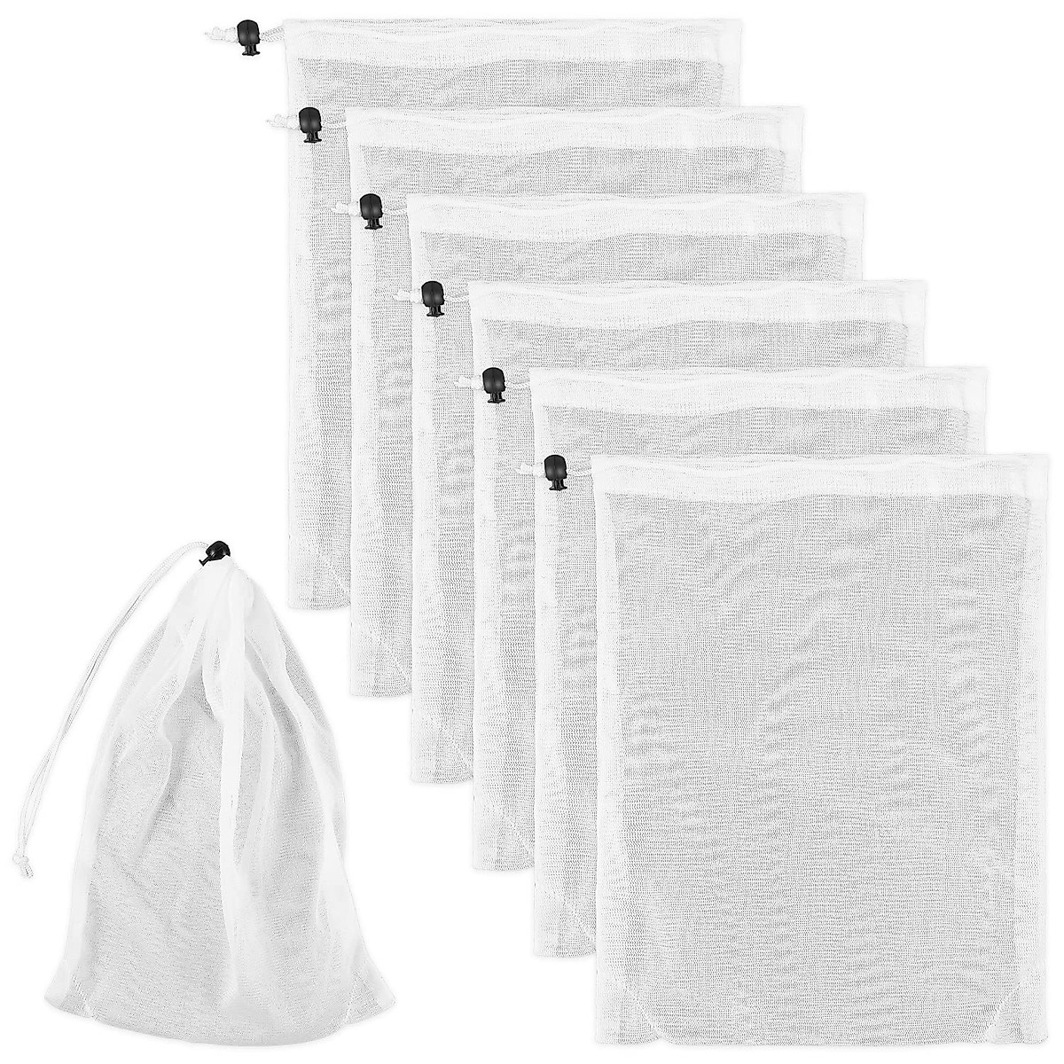 LUTER 12 x 9 Inch Pool Vacuum Mesh Bag, 6pcs Fine Mesh Replacement Bag Pool Cleaner Leaf Bag Pool Cleaner Mesh Net for Pool Vacuum Aquariums Ponds