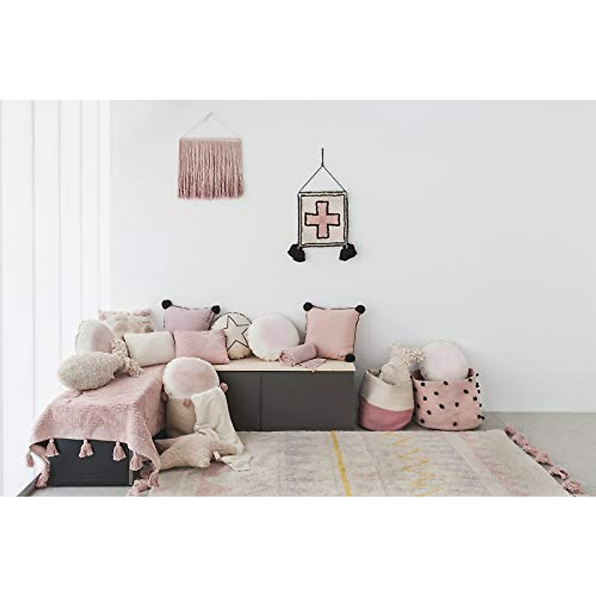 Lorena Canals Basket Zoco Ash Rose-Natural - 97% Cotton, 3% Other Fibres - 1' 2" x Ø 1'