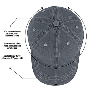 Kids Baby Girls Hat Washed Baseball Cap Cotton Solid Sun Hats for Children Fit for 2-7 Years