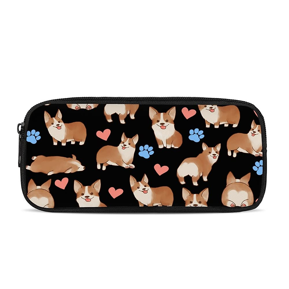 TOADDMOS Corgi Print Boys Girls Fashion School Bag Set Backpack with Lunch Box and Pencil Case, Middle School Student Bookbag Set