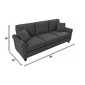 Bush Furniture Hudson Sofa, 85W, Charcoal Gray Herringbone