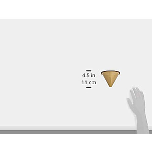 BLUE BREW Pour Over Coffee Filter, Titanium Coated Stainless Steel Coffee Filter, Paperless & Reusable Pour Over Coffee Maker, Double-Layered Mesh Coffee Cone (1-4 Cups), BB1004