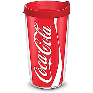 Tervis Coca-Cola - Coke Plastic Can Tumbler with Wrap and Red Lid 16oz, Clear