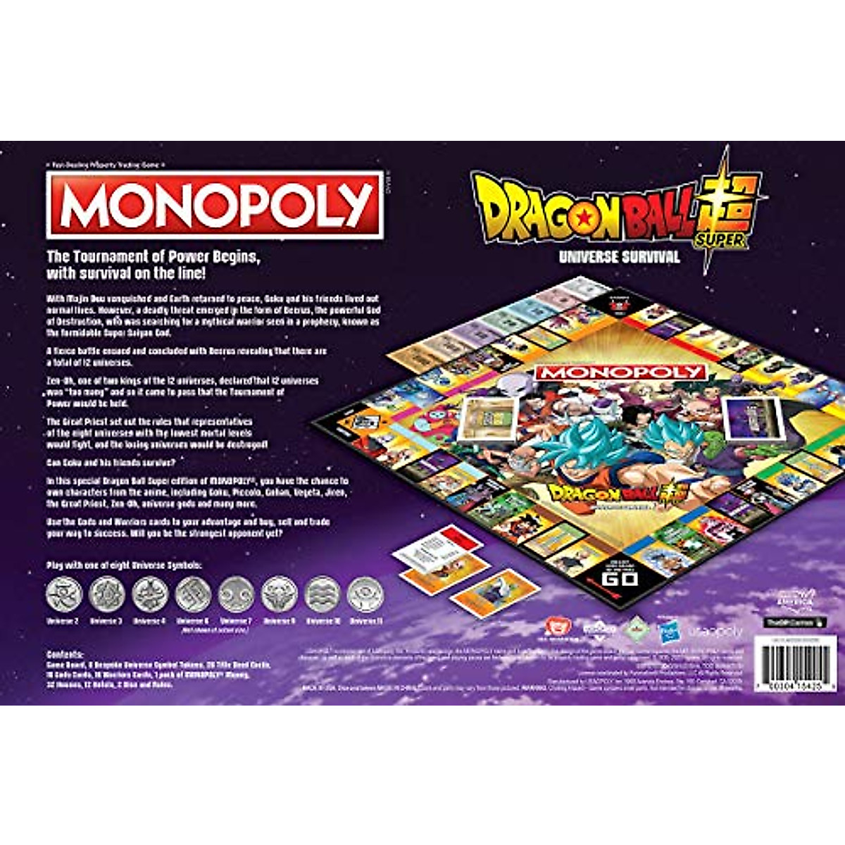 Monopoly Dragon Ball Super | Recruit Legendary Warriors Goku, Vegeta and Gohan | Official Dragon Ball Z Anime Series Merchandise | Themed Monopoly Game