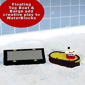 BathBlocks Just Think Toys Bathtime Consruction Building Toy - Tug Boat & Barge (22092)