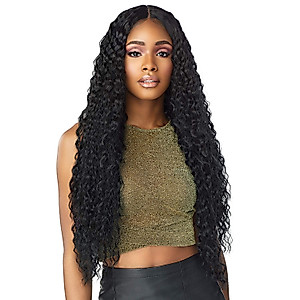 Sensationnel Butta lace wigs - unit 3 extra wide 5 inch deep parting synthetic preplucked hairline glueless lacefront (Jet Black 1)