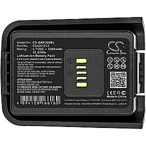 CS Replacement Battery for Datalogic 950401003, P20, P20-1001, Pegaso 024000005, 4006-0337, 95A201016 3300mAh / 12.21Wh Barcode Scanner
