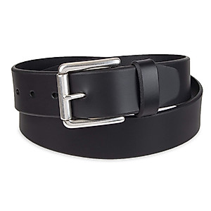 Dockers Men's Casual Leather Belt - 100% Soft Top Grain Genuine Leather Strap with Classic Prong Buckle, Black, 38