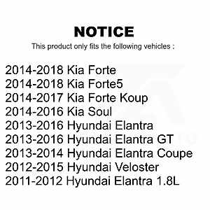 Transit Auto - Rear Disc Brake Rotors And Ceramic Pads Kit For Hyundai Elantra Kia Soul Forte Veloster GT Forte5 Coupe Koup K8C-101779