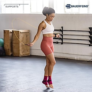 Bauerfeind Sports Ankle Support Dynamic - Ankle Compression Sleeve for Freedom of Movement - 3D AirKnit Fabric for Breathability - Premium Quality & Washable (S, Rivera)