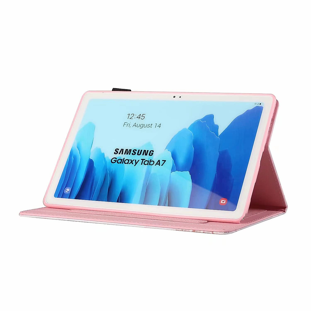 YUNHOTIC Case for Samsung Galaxy Tab A7 10.4 inch 2020 Release, (SM-T500/T505/T507) Premium PU Leather Folding Stand Cover with Pen Holder & Multiple Viewing Angles - Purple Butterfly