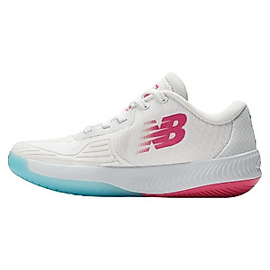 New Balance Women's FuelCell 996V5 Pickleball Indoor Court Shoe, White/Grey/Team Red, 9 Wide