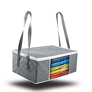 Clothes Storage Bag Large, clothing storage, blanket storage, clothes storage bags, Breathable and Moisture Proof, Clothes Storage Containers, Collapsible Storage Bins, Reinforced Handles - 4 Pack