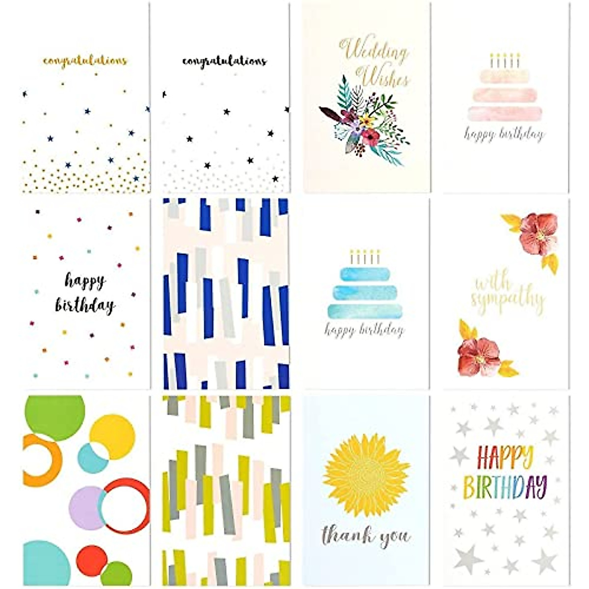 Best Paper Greetings 48-Count Greeting Cards Assortment Box Set for All Occasions, Envelopes Included, Blank Inside, for Birthday Congratulations Thank You