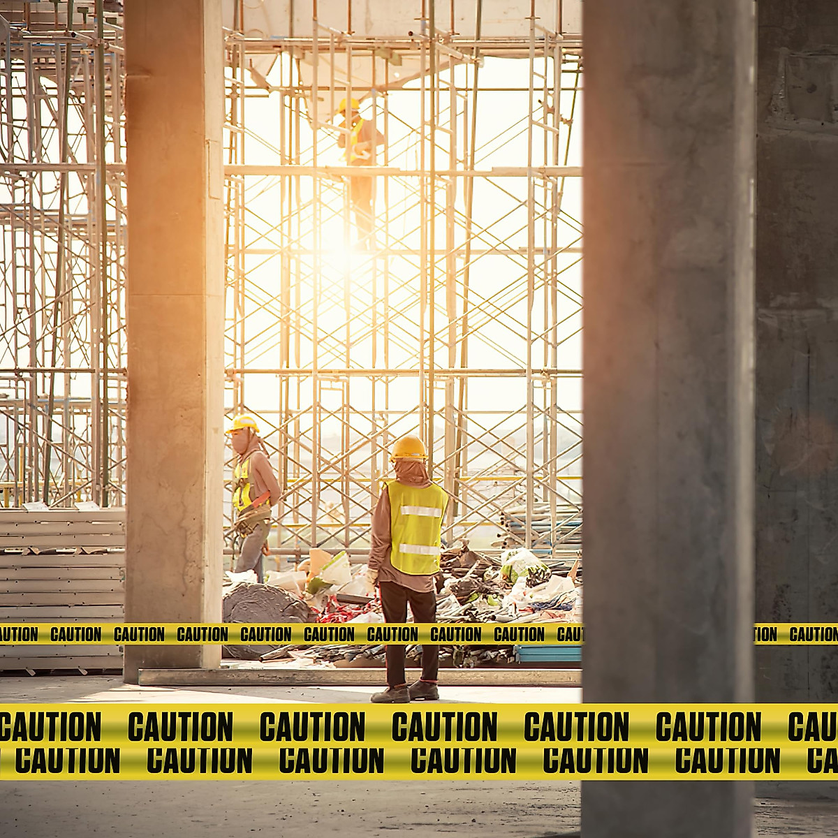 ATERET Premium Yellow Caution Tape I 3 inch x 1000 feet I Harzard Tape w/Bright Yellow & Bold Black Text I 3" Wide for Maximum Readability I Ideal Use for Danger/Hazardous Areas (1-Pack)