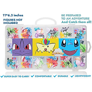 ASH BRAND Action Figures Case Organizer with Ebook Stop Looking! GET The Ultimate Beautiful Plastic Toy Box Storage Bin fits up to 144 Anime Figure-Toys NOT Included