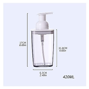 Soap Dispenser Soap Dispenser Transparent Plastic Foaming Soap Dispensers Soap Dispenser Pump for Bathroom Kitchen Bedroom Bottles (Color : Grey(Square))