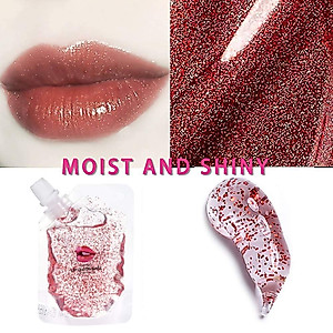 Skynest Lip Gloss Base, DIY Lip Gloss Moisturizing, Non-Sticky, Vegan Lip Makeup Oil(1Pack 50ML+3 Packs 20ML)