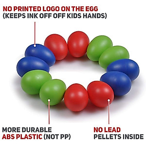 NextEgg Egg Shaker Set - Non Toxic Baby Musical Instruments and Toddler Percussion - Music Shaker Eggs for Infants, Kids and Adults - Hand Shaker Rhythm Instrument for Classroom or Preschool (3-Pack)