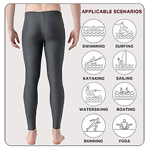 UPF 50+ Men's Surfing Leggings Sun Protection Swimming Pants(6011gray-S)