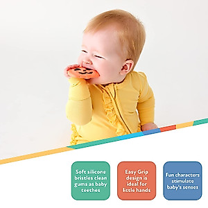 Nuby All Silicone Pumpkin & Chocolate Bar Teether – 2 Pack, 3+ Months