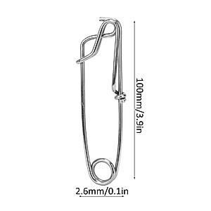 SOONALL 10Pcs Longline Snap Clip, Stainless Steel Long Line Fishing Tuna Clips, Longline Branch Hangers Snap Clip Tuna Clamp Fishing Tackle - 2.6X100mm