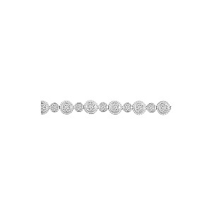 Fifth and Fine 1 1/4 Carat tw Natural Diamond Round Cluster Tennis Bracelet in 925 Sterling Silver