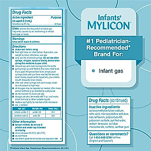 MYLICON Infants Gas Relief Drops for Infants and Babies, Dye Free Formula, 1 Fluid Ounce