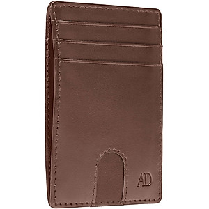Access Denied Vegan Leather Slim Minimalist Wallets For Men - Cruelty Free Non Leather Front Pocket Thin Mens Wallet RFID Credit Card Holder Gifts For Him