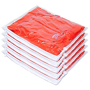 5-Pack Heavy Duty Thin Vinyl Zippered (Clear) Storage Bags (11" x 9") for Dresses, Shirts, Pants, Sheets, Fabrics (0.4 Gallon)