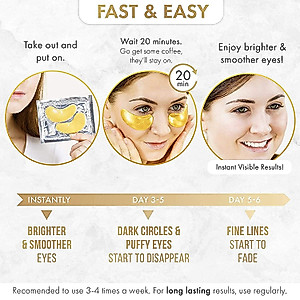 DERMORA Under Eye Mask Patches - 20 Packs - Face Mask Skin Care Products for Puffy Eyes, Dark Circles, Wrinkles and Fine Lines - Cruelty-Free & Vegan Eye Patches - Stocking Stuffers for Women & Men