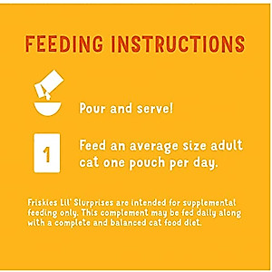 Purina Friskies Cat Food Complement Variety Pack, Lil’ Slurprises Shredded Chicken & Surimi Whitefish - (18) 1.2 oz. Pouches