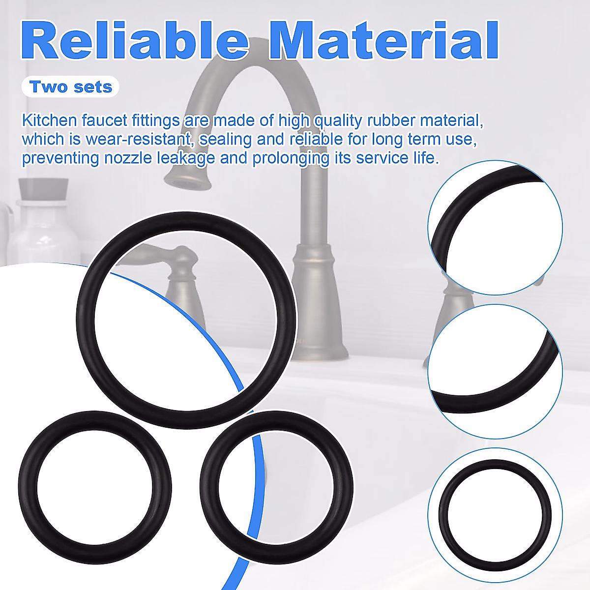 Fospectra 96778 O-Ring Kit for Moen Kitchen Faucets - Faucet O-Rings Replacement Kit, Durable Rubber Seals, Leak-Proof Design, Compatible with Moen 7400 Series & Other Models (2-Set)