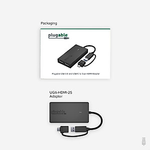 Plugable Dual Monitor Adapter for M1/M2/M3/M4 macOS Systems, Windows, ChromeOS. Broad Compatibility - Thunderbolt, USB-C, USB 3.0 to HDMI Adapter for Dual Monitors 1920x1080 @60Hz, SMI Driver Required