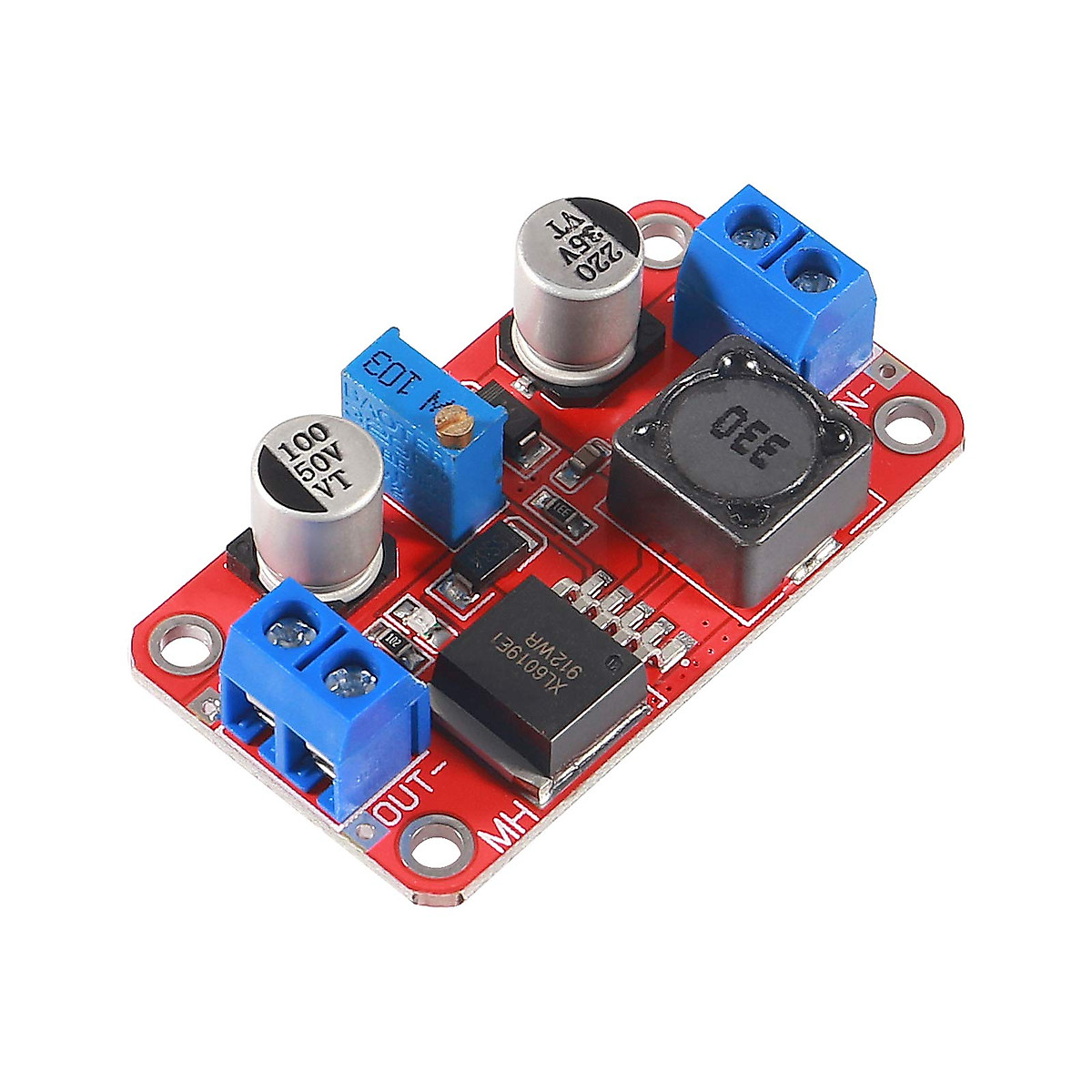 MELIFE 5pcs XL6019 5A High Power Current DC to DC Step-up 5V 6V 12V 24V 3-35V to 5-40V Converter Adjustable Voltage Regulator Power Modules Boost Module Booster