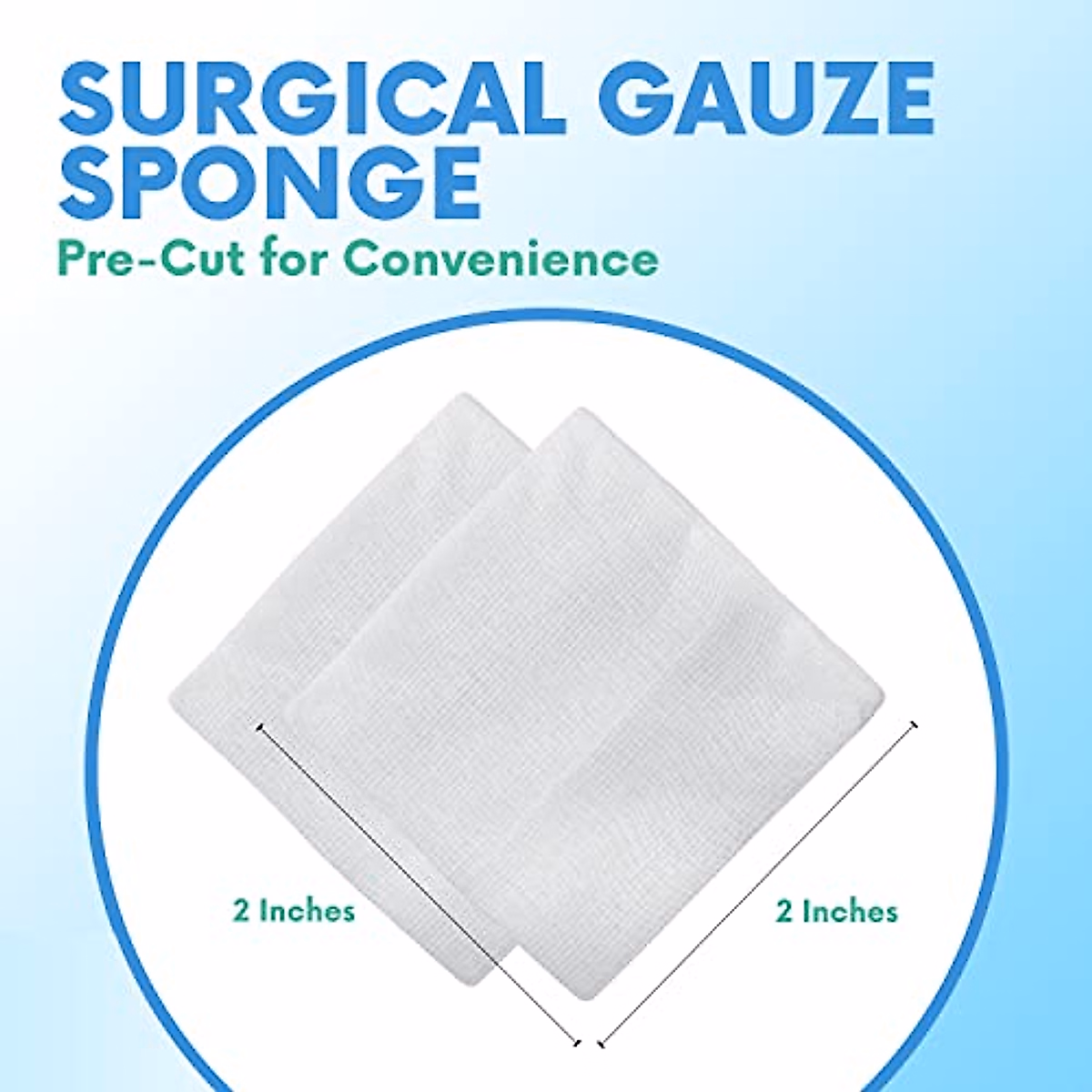 HEALQU Gauze Pads, 2"x2" Pack of 200, 8 Ply - Non-Sterile Woven Surgical Sponges for Wound Dressing, Debridement, Cleaning, Prepping - Medical Gauze Sponges,
