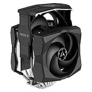 ARCTIC Freezer 50 (incl. A-RGB Controller) - Multi Compatible Dual Tower CPU Fan with A-RGB, CPU Air Cooler for AMD and Intel, Two Pressure-Optimised Fans, 6 Heatpipes, Incl. MX-4 Thermal Paste