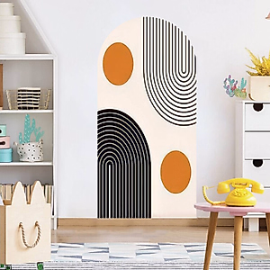 Kanworse Arch Wall Decal Abstract Contemporary Aesthetic with Geometric Balance Shapes Two and Peel and Stick Wallpaper Color 36inchx72inch