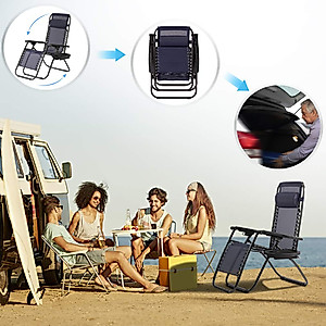 FDW Zero Gravity Chair Patio Lounge Chairs Lounge Patio Chairs 2 Pack Adjustable Reliners for Pool Yard with Cup Holder