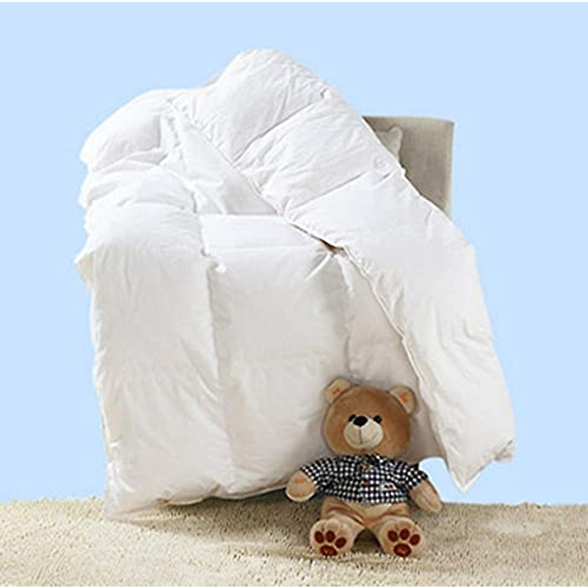 Baby Goose Lightweight All Season BabyToddler White Goose Down Comforter Duvet Insert for Crib Bedding 100 Percent Cotton Shell Down Proof (White, 33x43in)