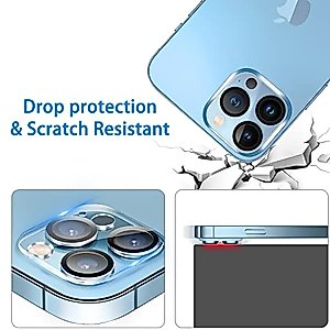 【3 Pack】Dengduoduo Tempered Glass Camera Lens Protector for iPhone 13 Pro 6.1" & iPhone 13 Pro Max 6.7", Ultra HD, 9H Hardness, Anti-Scratch, Case Friendly, Easy to Install [No Affect on Night Shots]