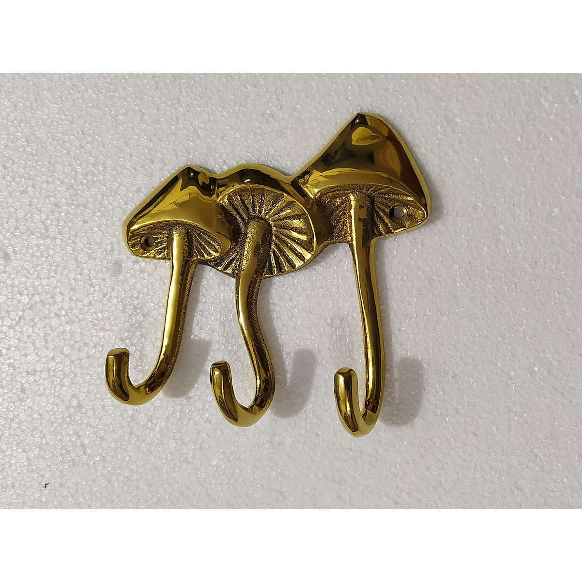 Brass Mushroom Wall Mount Hook Sculpture Unique A Excellent Item for Home | Office | Restaurant Decorations by Indiaart12
